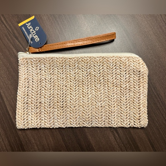 Juncture | Bags | Nwt Raffia Straw Wristlet | Poshmark